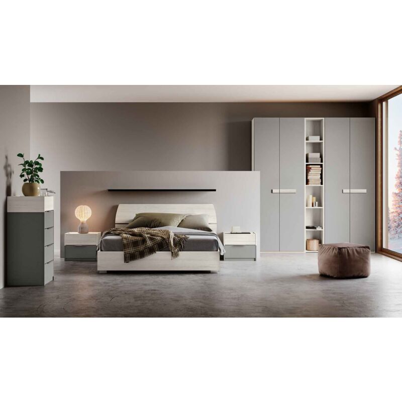 Camera matrimoniale completa Argento e Bianco altea